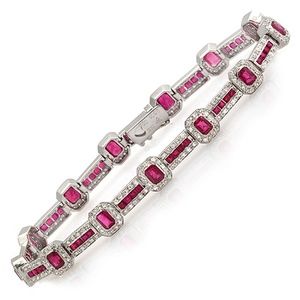 None | Jewelry | 59 Ct Natural Ruby 8k White Gold Bracelet | Poshmark